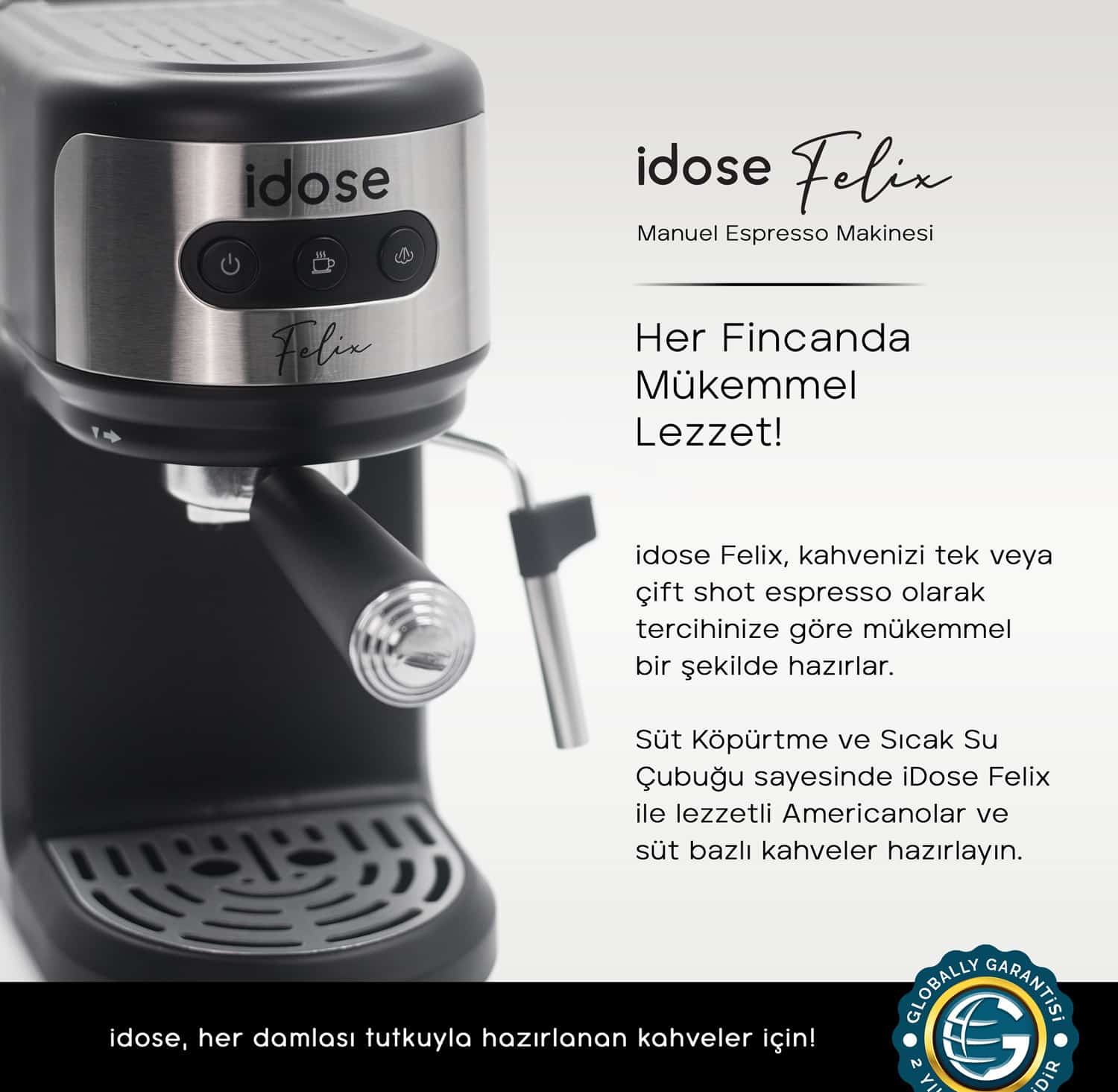 idose Felix Ev Tipi Espresso Makinesi - kahvemod.com